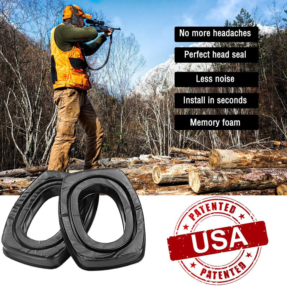 PROHEAR GEP02 Gel Ear Pads for Howard Leight Earmuffs,PROHEAR 030, 036 ...